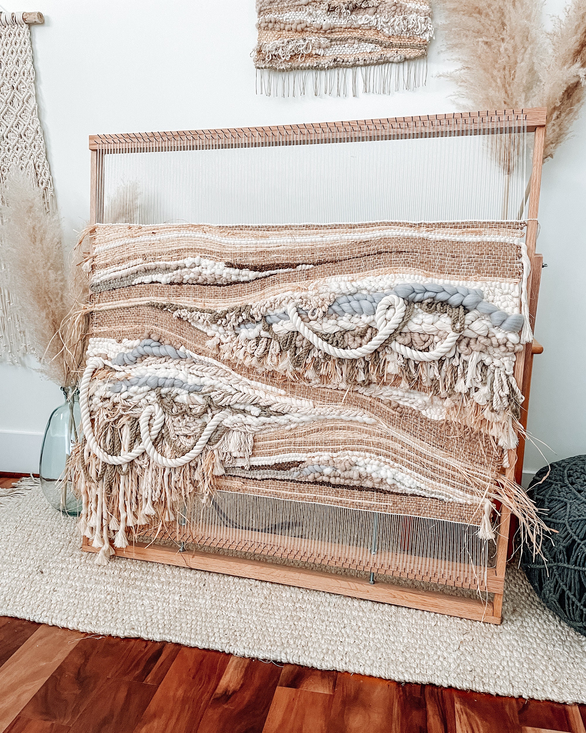 Large Handwoven Tapestry Copper Rod Large Fiber Art | Etsy