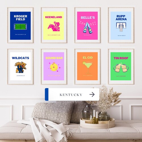 University of Kentucky Preppy Poster Set 1 - Etsy