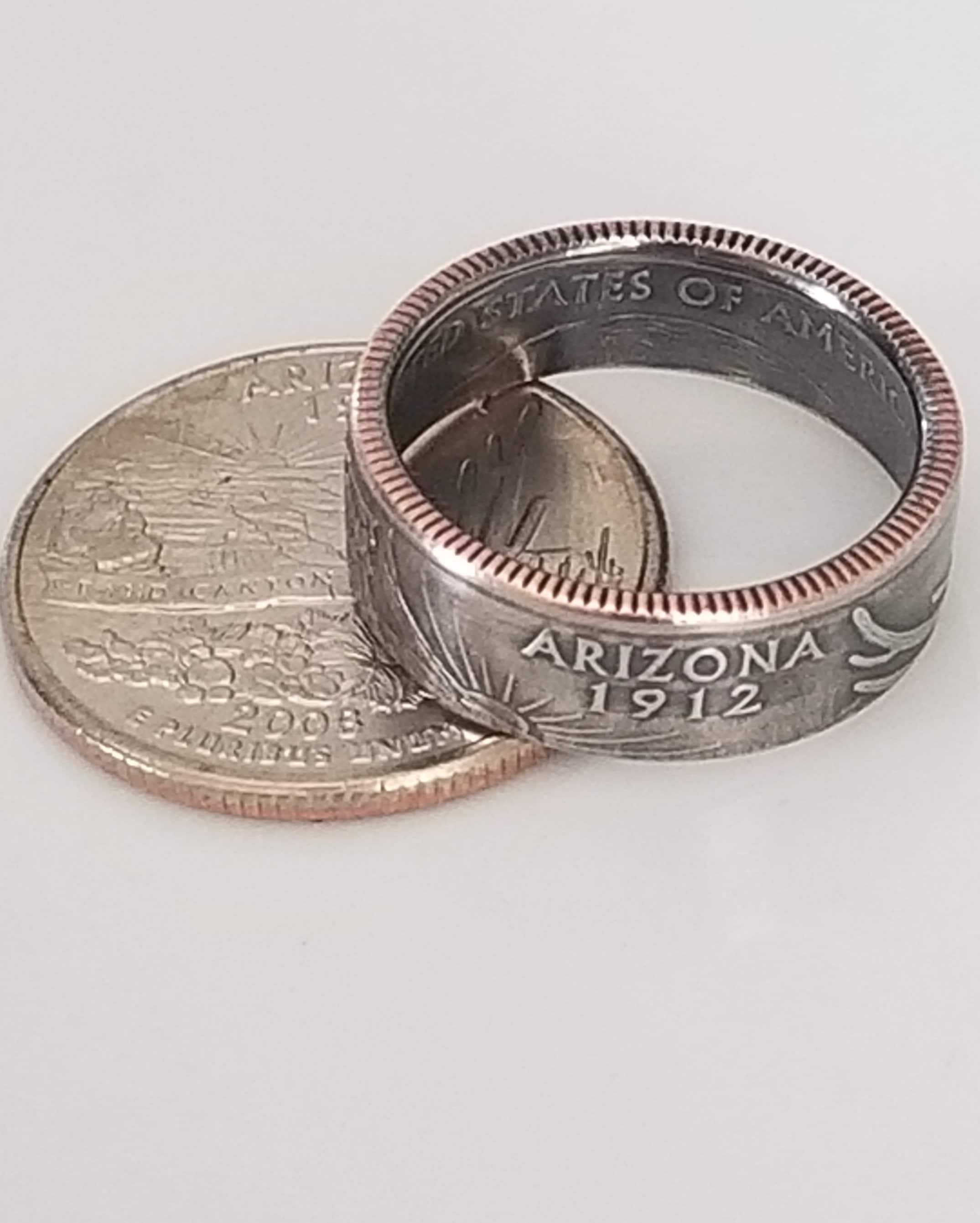 Arizona Coin Ring State Coin Ring Quarter Coin Ring - Etsy UK