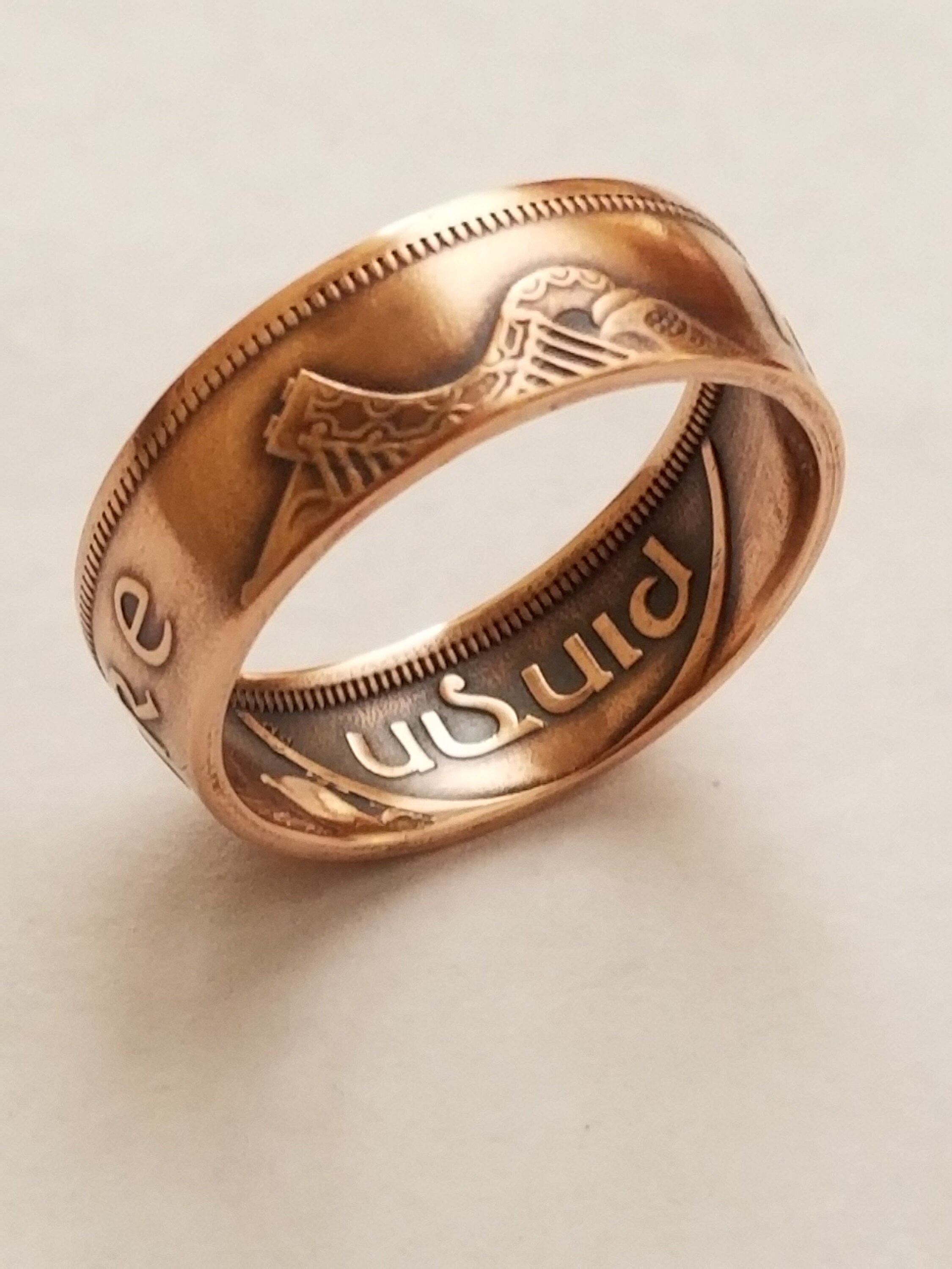 1966 Irish Coin Ring | Ireland 1d Bronze Penny | Irish Jewelry | Luck ...