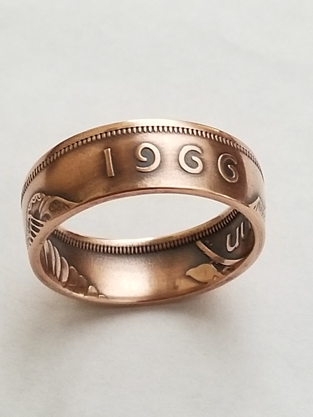 1966 Irish Coin Ring | Ireland 1d Bronze Penny | Irish Jewelry | Luck ...