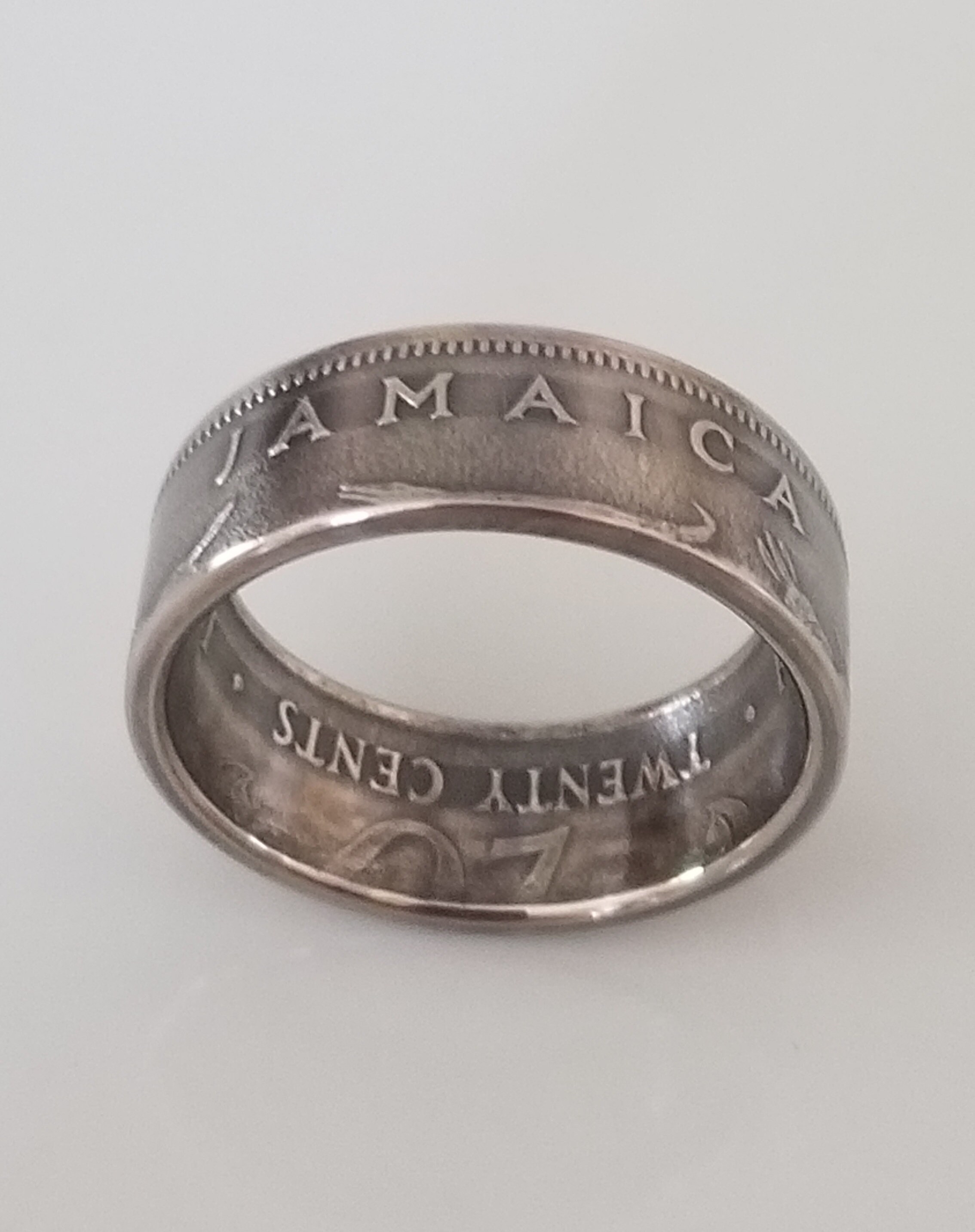 Jamaican Coin Ring Jamaica 25 Cent Coin Ring Handmade Ring - Etsy