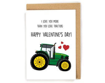 Tractor Valentine Card | Etsy