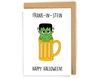 Funny Halloween Card Funny Frankenstein Card Silly Halloween - Etsy