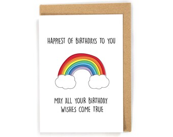 Rainbow Personalised Childrens Birthday Card Age Card Happy Birthday ...