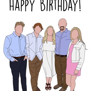 Faceless Portrait Birthday Card, Custom Birthday Card, Custom Faceless ...