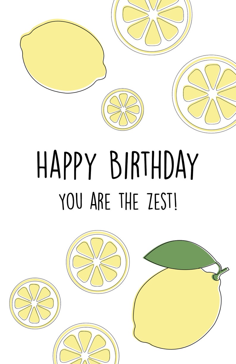 Lemon Birthday Card Funny Birthday Card Cute Birthday Card | Etsy