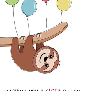 Sloth Birthday Card Funny Birthday Card Birthday Card for | Etsy