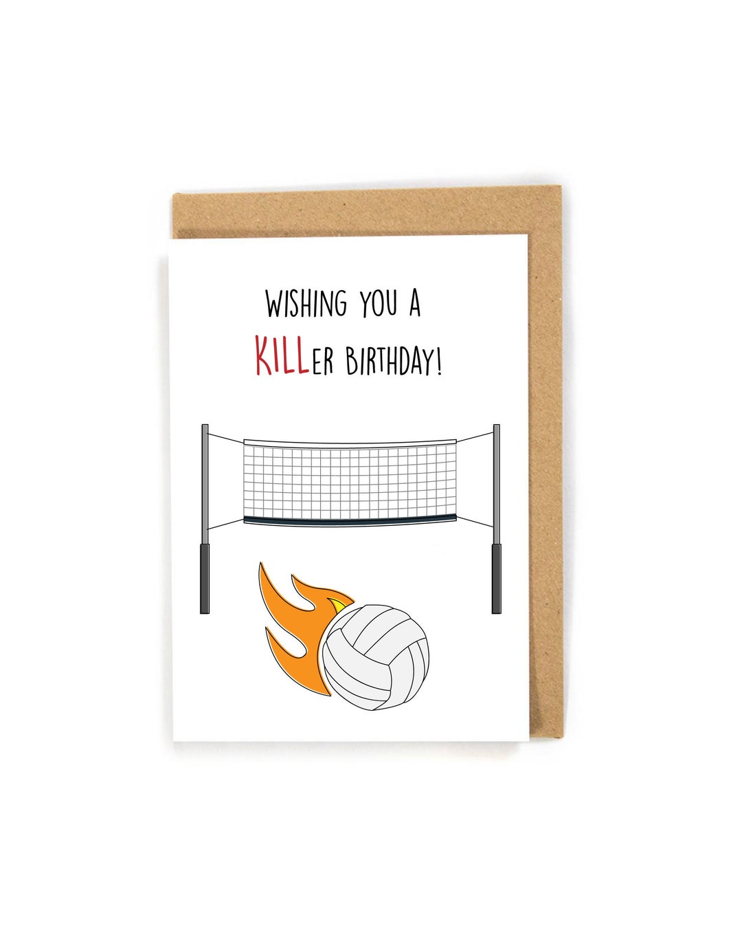 Volleyball Birthday Card, Birthday Card for Volleyball Player, Birthday ...