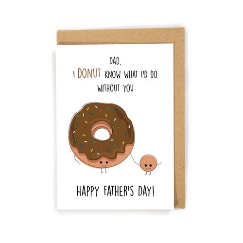 Father's Day Card Donut Father's Day Card Cute - Etsy
