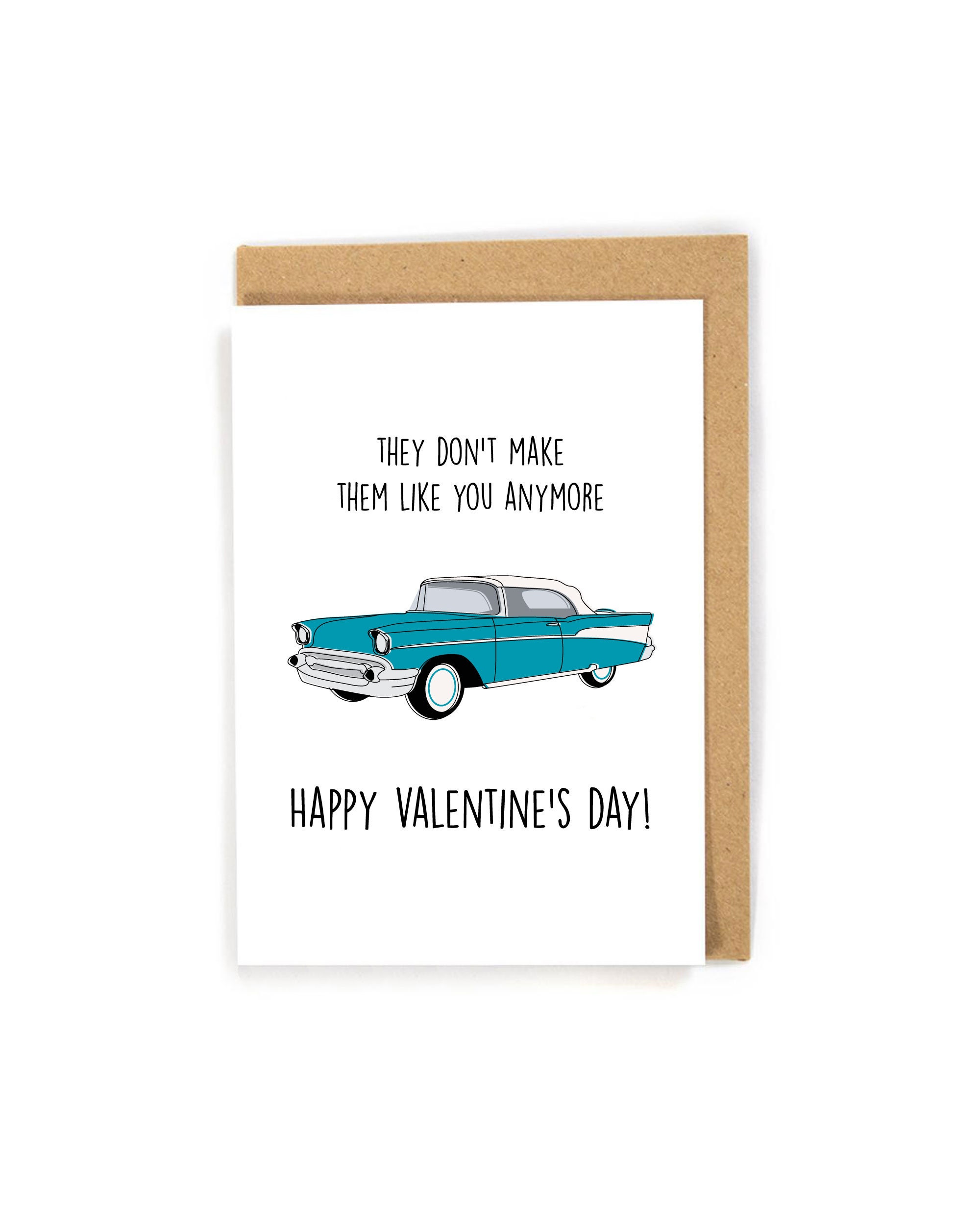 Classic Car Valentines Day Card, Funny Valentines Day Card, Unique ...