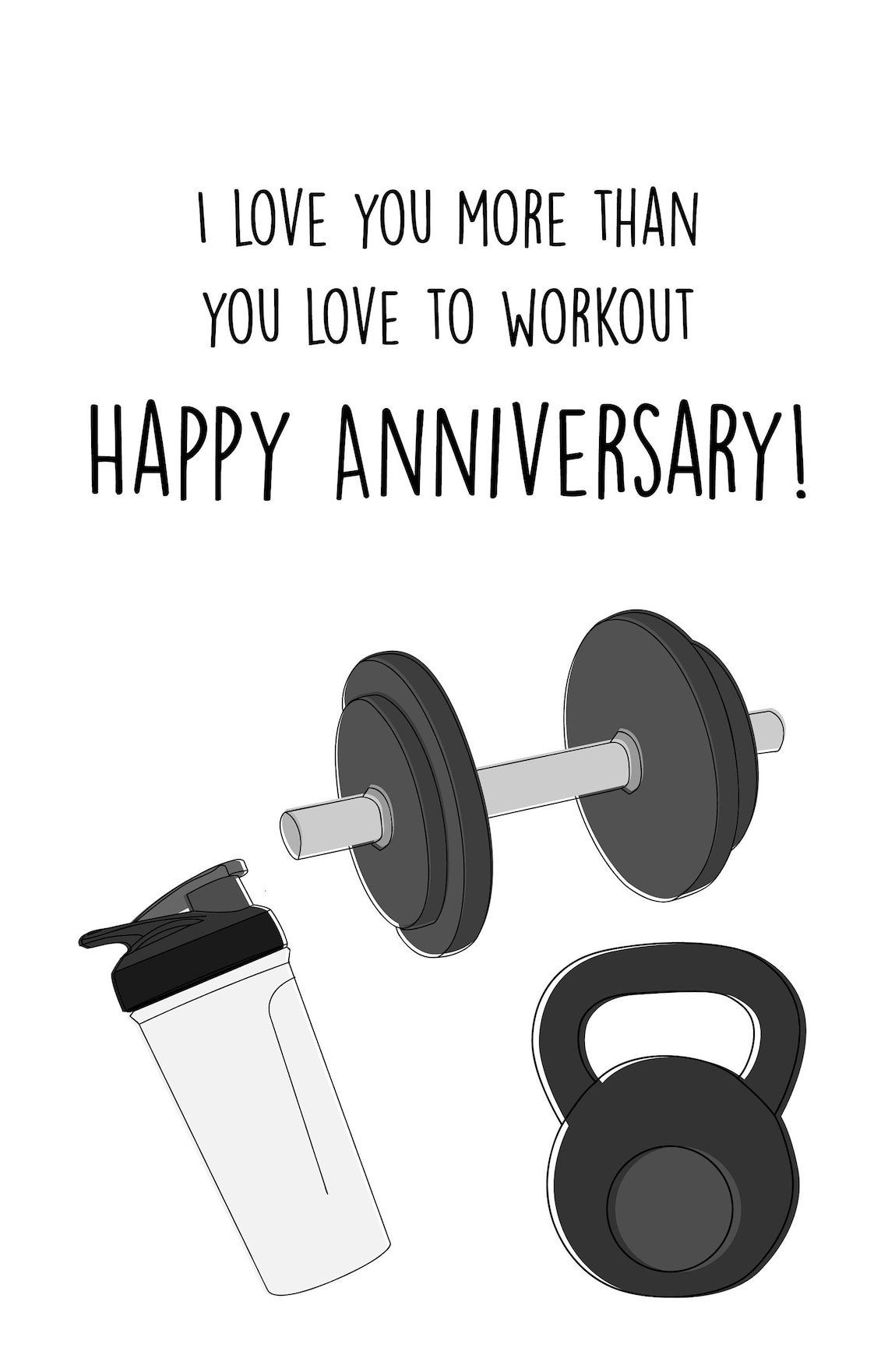 Workout Anniversary Card Anniversary Card for | Etsy