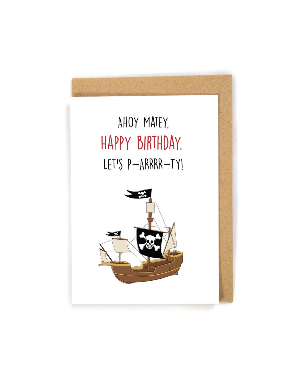 Pirate Birthday Card, Birthday Card for Boy, Kids Birthday Card, Funny ...