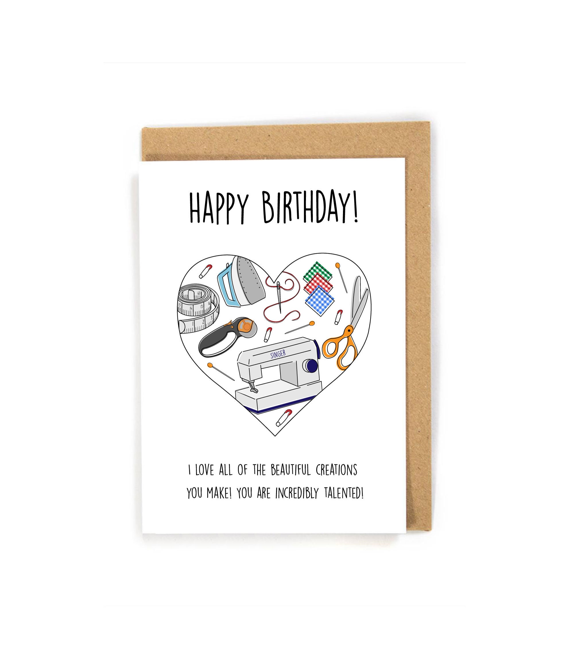 Sewing Birthday Card, Birthday Card for Quilter, Happy Birthday Card ...