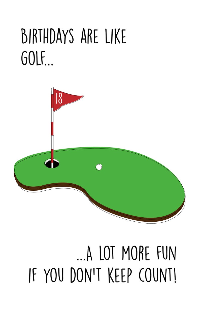 Golf Birthday Card Happy Birthday Card Birthday Card for | Etsy