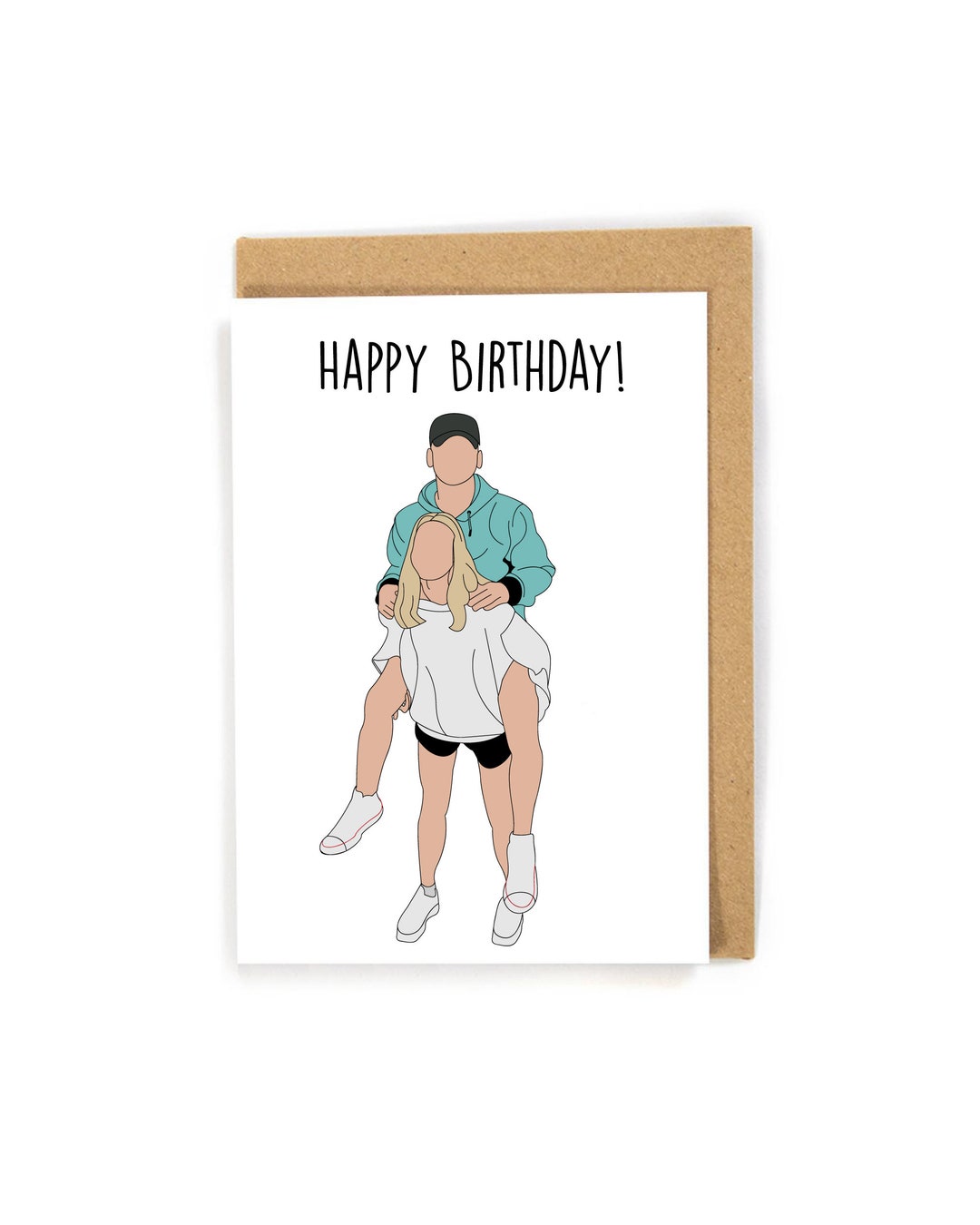 Faceless Portrait Birthday Card, Custom Birthday Card, Custom Faceless ...