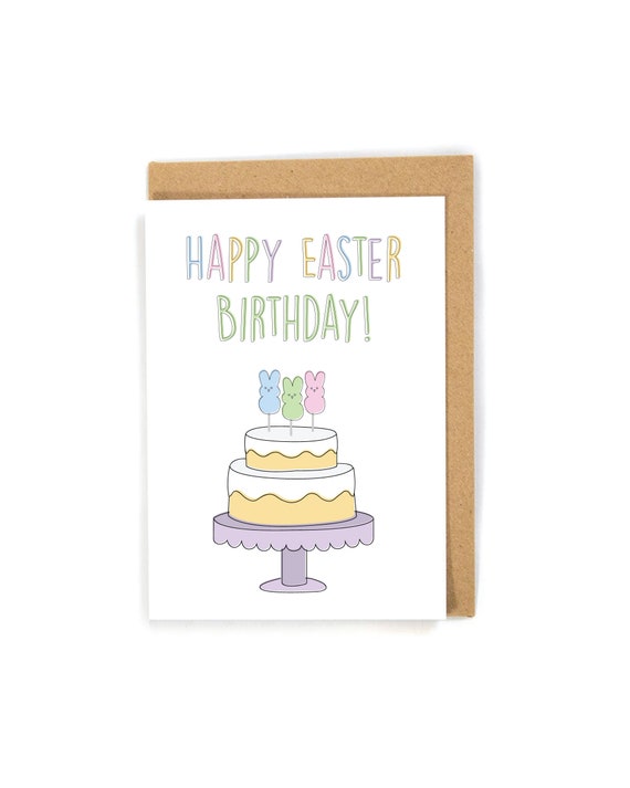 Easter Birthday Card Holiday Birthday Card Happy Easter - Etsy