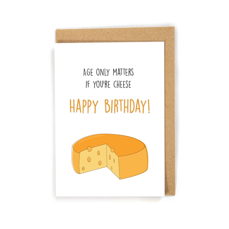 Cheese Birthday Card - Etsy