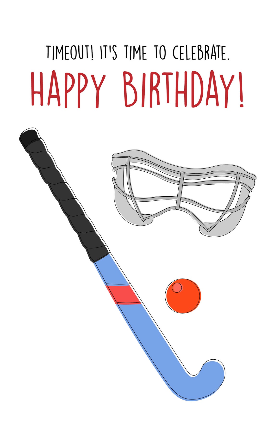 Field Hockey Birthday Card Sports Birthday Card Field Hockey | Etsy