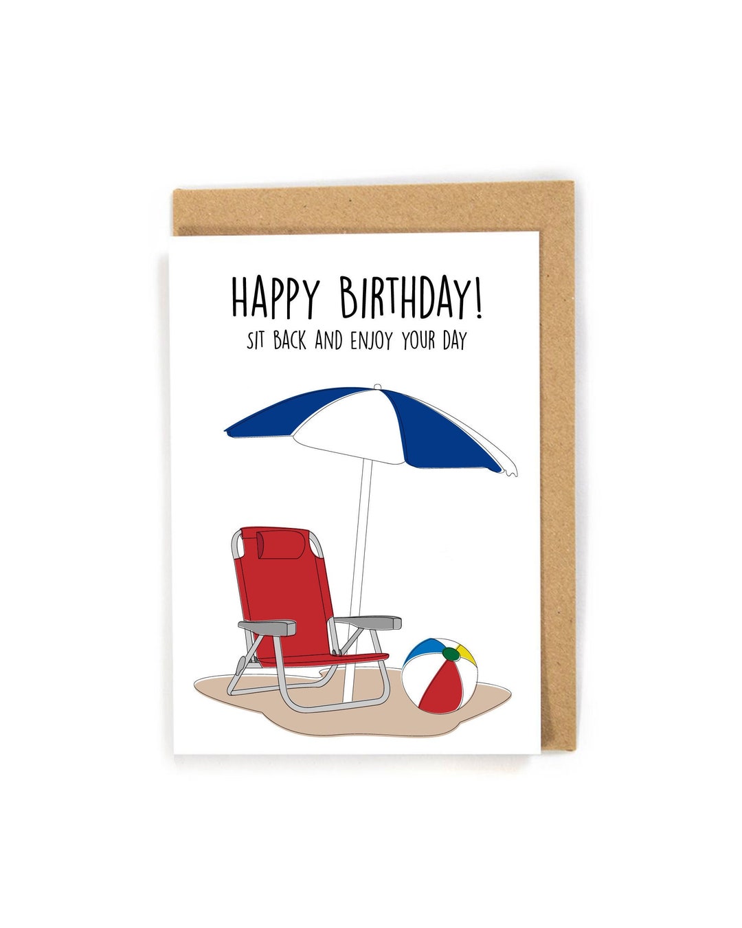Beach Birthday Card, Funny Birthday Card, Birthday Card for Beach Lover ...