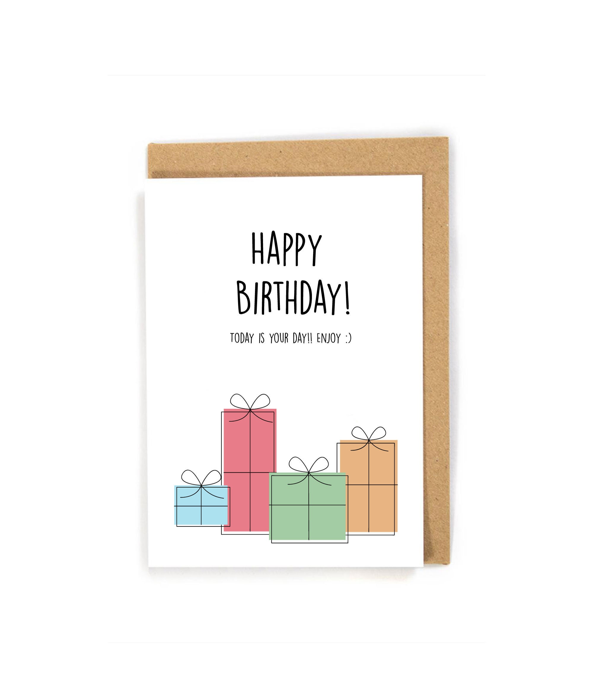 Simple Birthday Cards - Presents, Happy Birthday, Cute and Simple ...