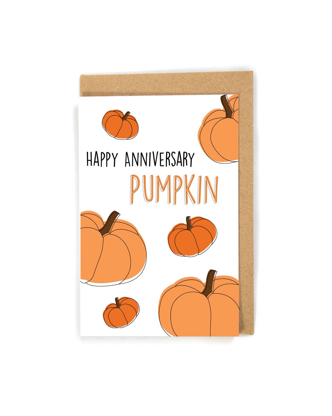 Fall Anniversary Card, Pumpkin Anniversary Card, Cute Anniversary Card ...
