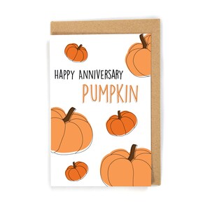 Fall Anniversary Card, Pumpkin Anniversary Card, Cute Anniversary Card ...