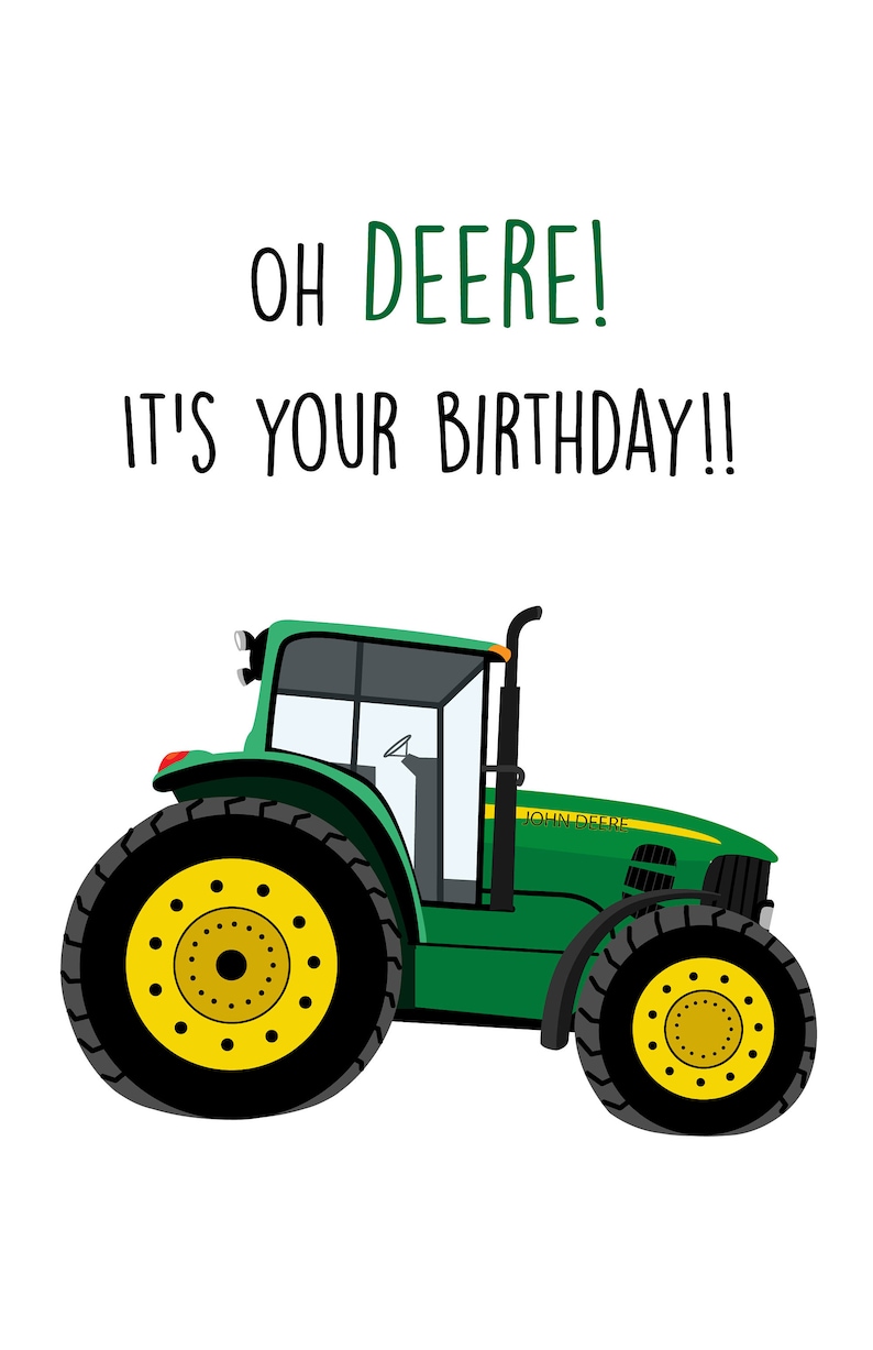 John Deere Tractor Birthday Card Adult Tractor Birthday Card - Etsy