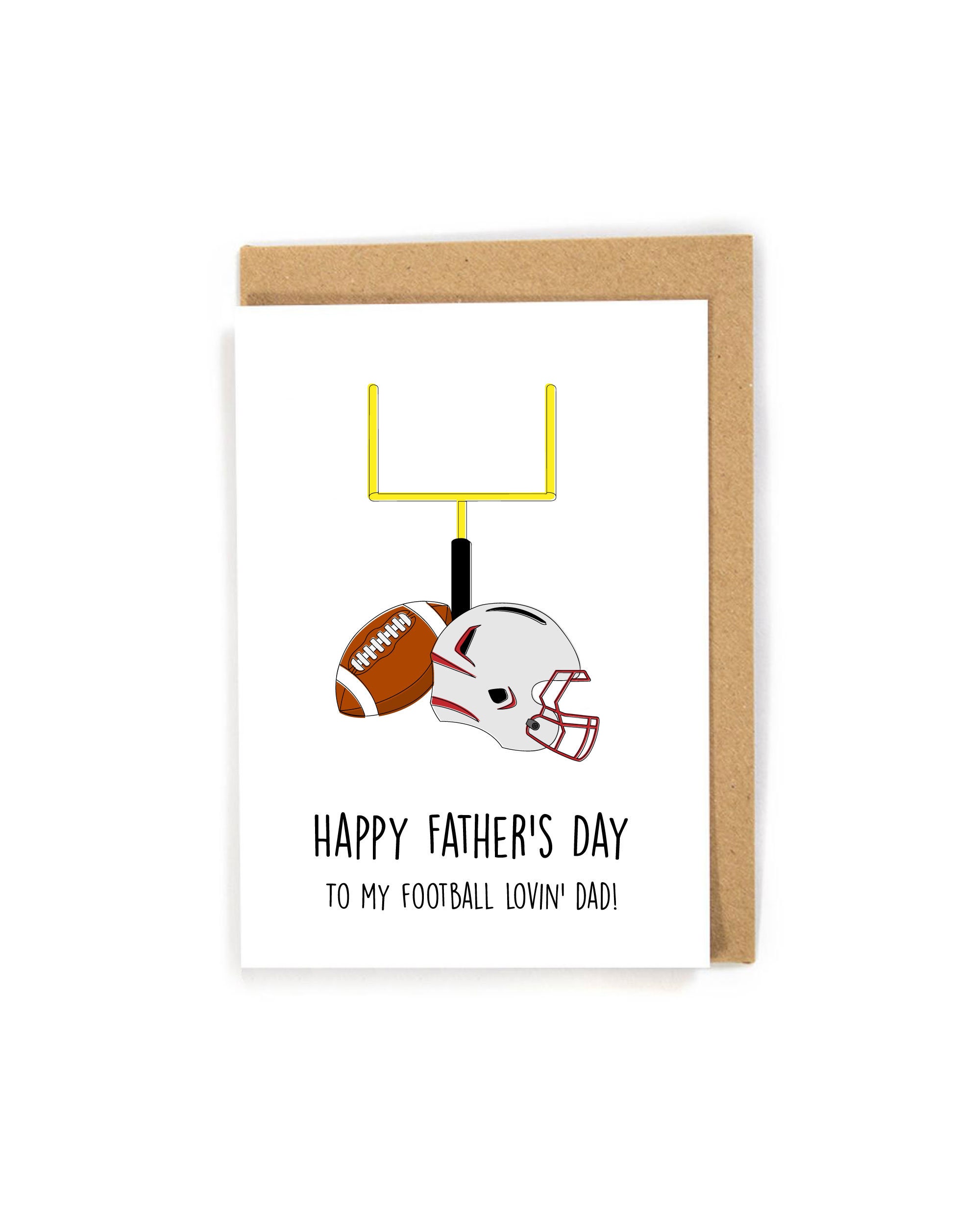 Football Father's Day Card, Father's Day Card, Card for Football Lover ...