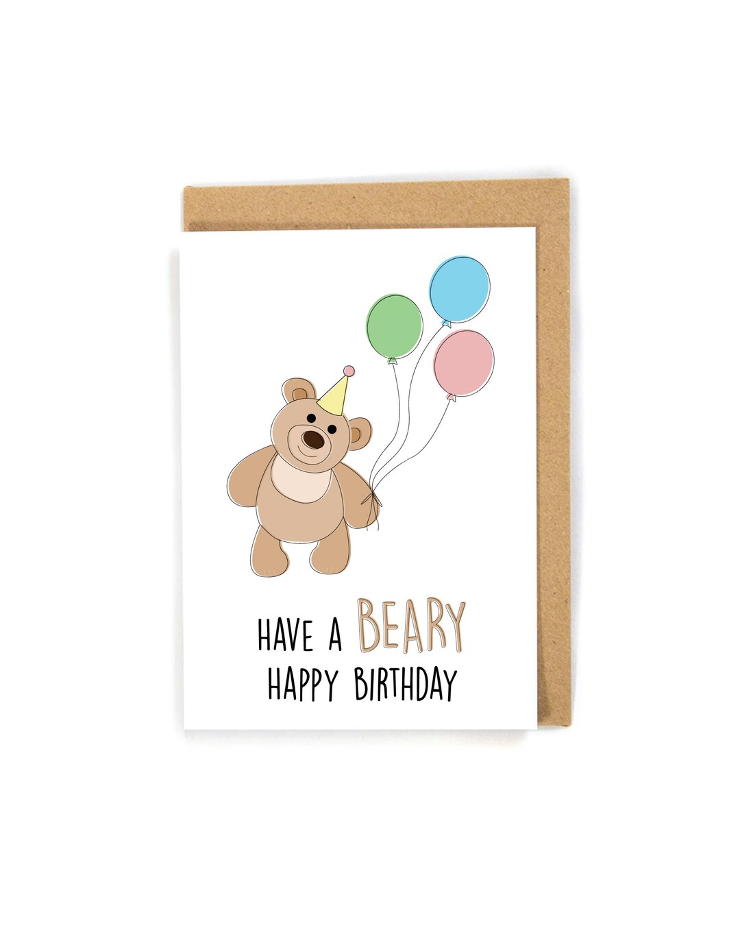 Bear Birthday Card, Generic Birthday Card, Cute Birthday Card, Pun ...