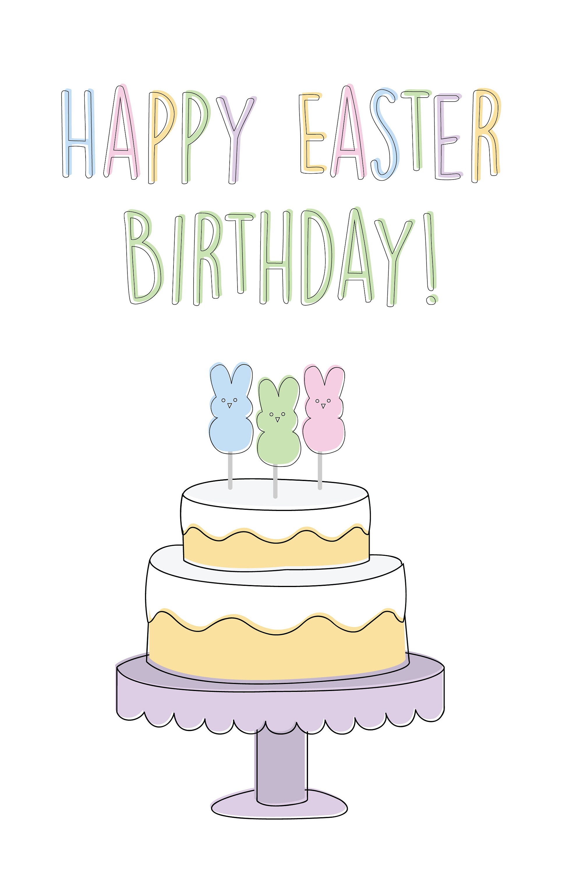 Easter Birthday Card Holiday Birthday Card Happy Easter - Etsy