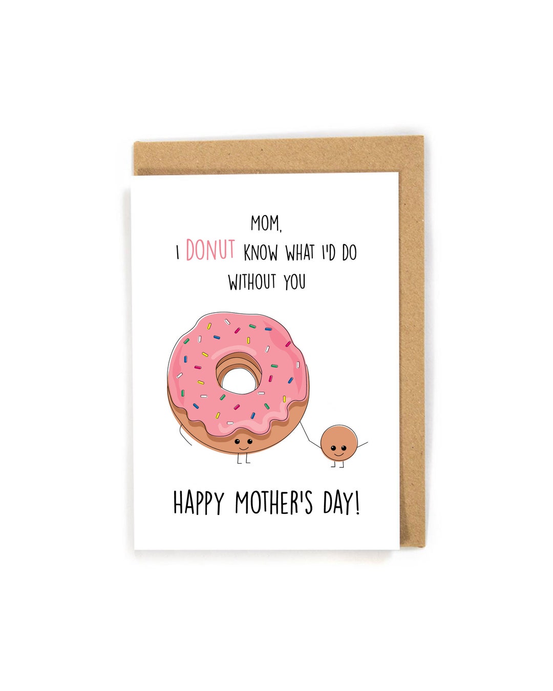 Mother's Day Card, Donut Mother's Day Card, Cute Mother's Day Card, Pun ...