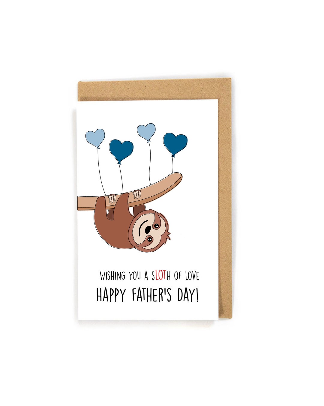 Father's Day Card, Sloth Father's Day Card, Father's Day Card From Kids ...