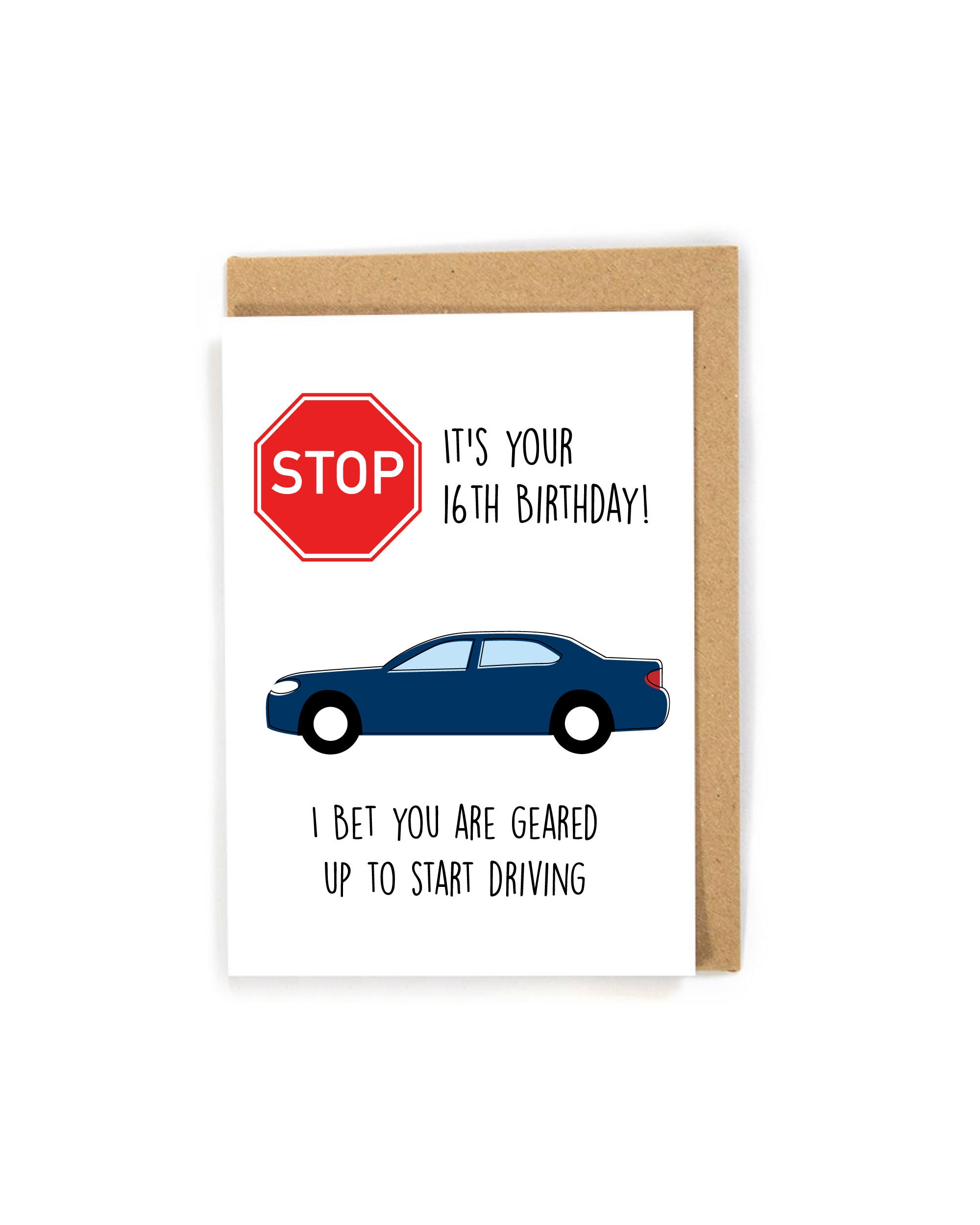 16th Birthday Card Birthday Card for New Driver 16th - Etsy