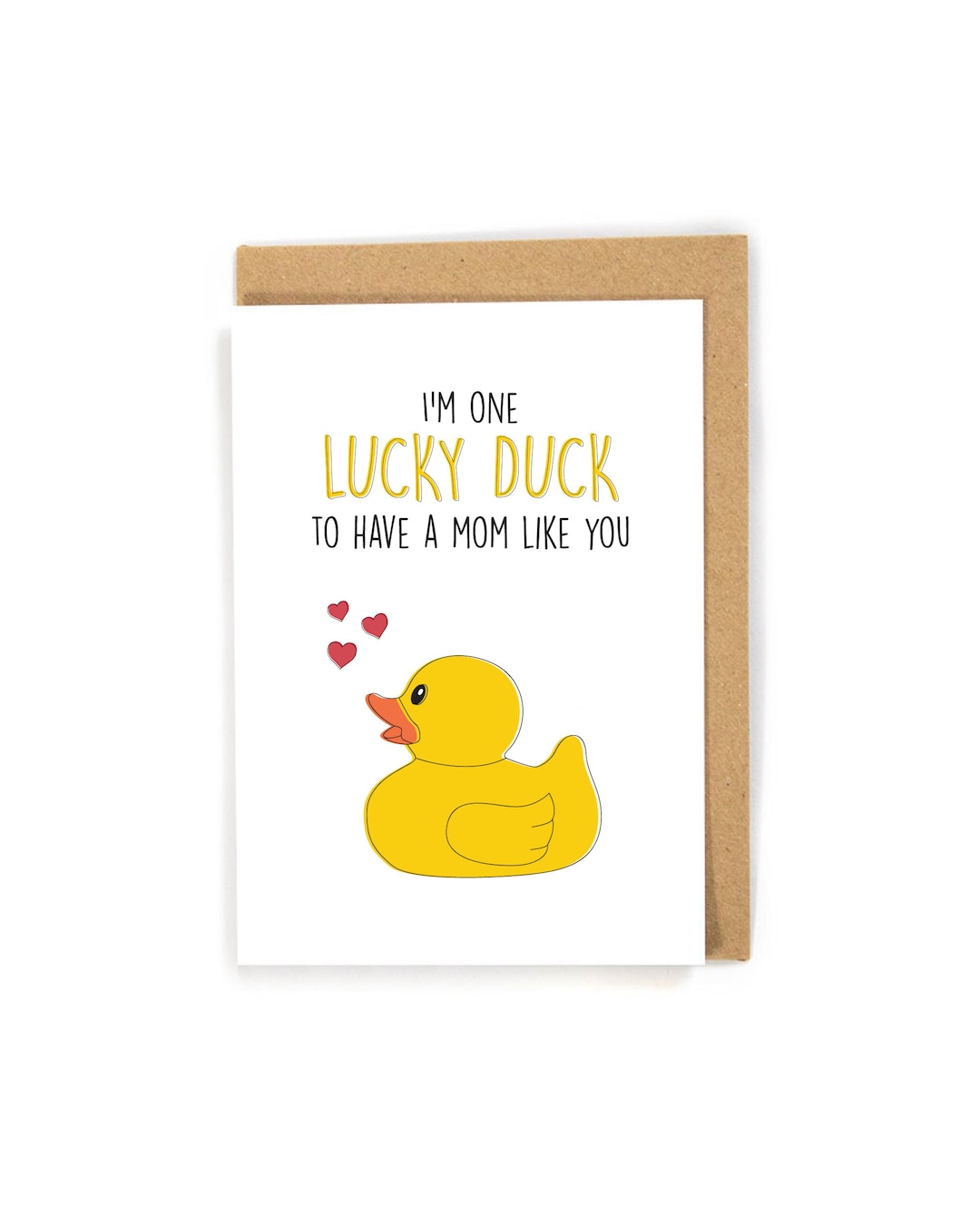 Pun Mothers Day Card, Im One Lucky Duck Mothers Day Card, Cute Mothers ...