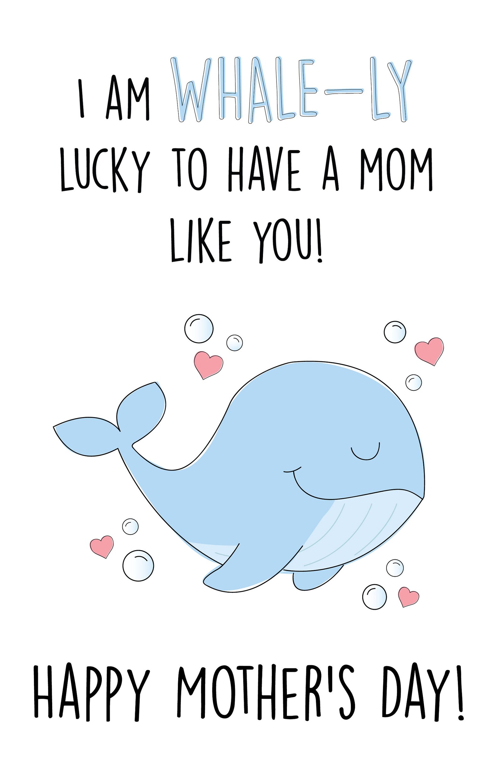 Whale Mother's Day Card Cute Mother's Day Card - Etsy