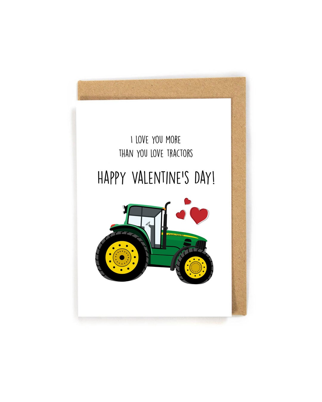 Valentine's Day Card, Tractor Valentine's Day Card, Happy Valentine's ...