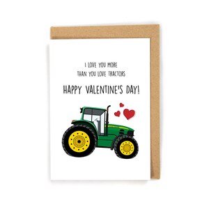 Valentine's Day Card, Tractor Valentine's Day Card, Happy Valentine's ...