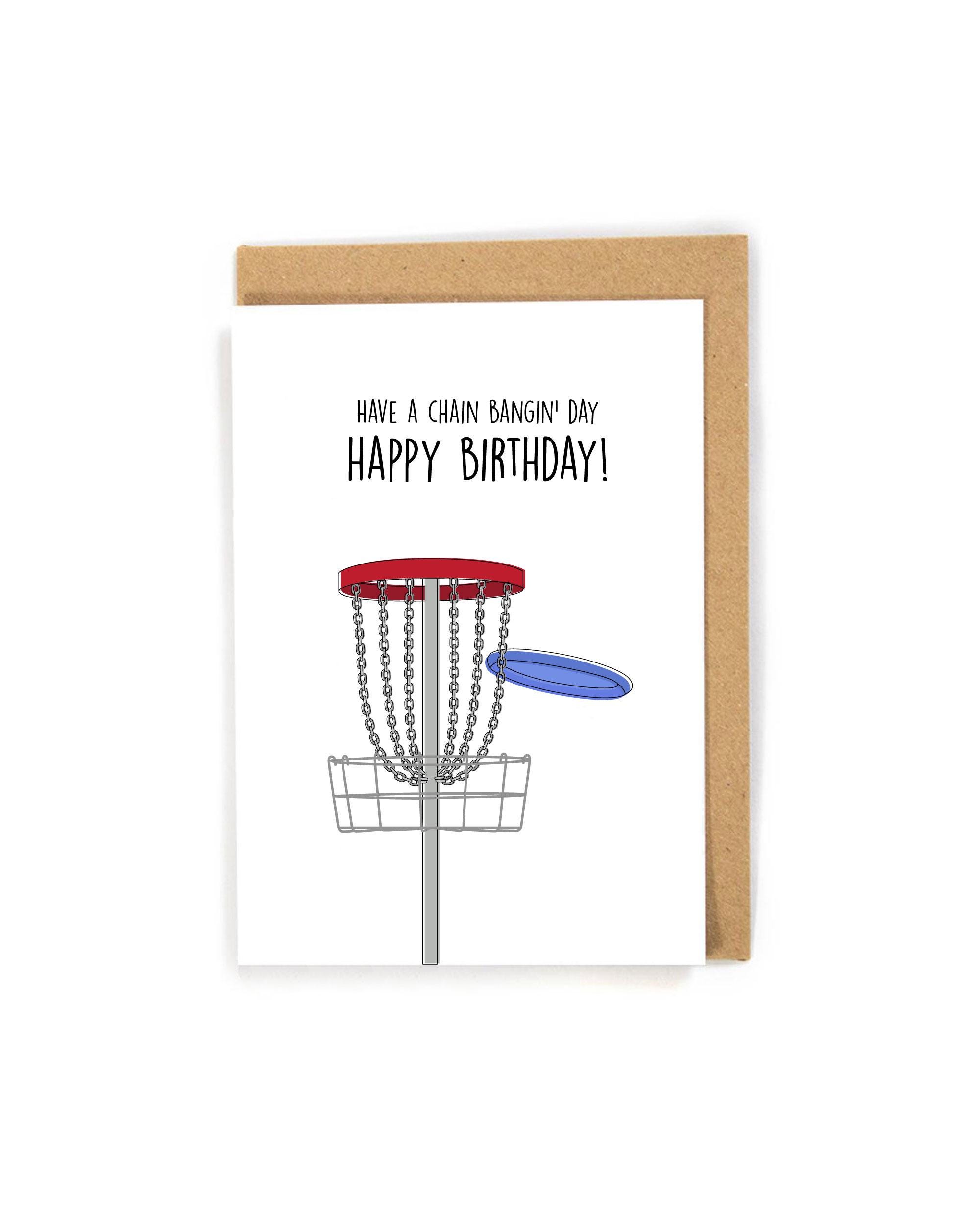 Disc Golf Birthday Card, Happy Birthday Card, Funny Birthday Card, Disc ...