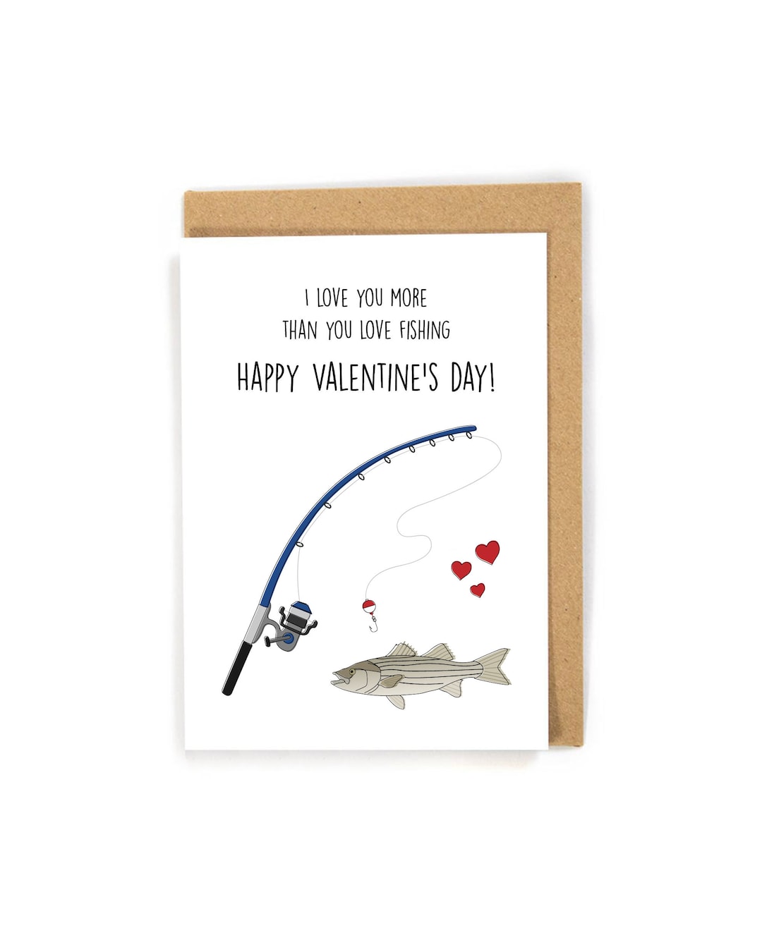 Fishing Valentine's Day Card, Valentine's Day Card for Him, Fishing ...