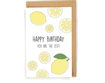 Lemon Birthday Card | Etsy