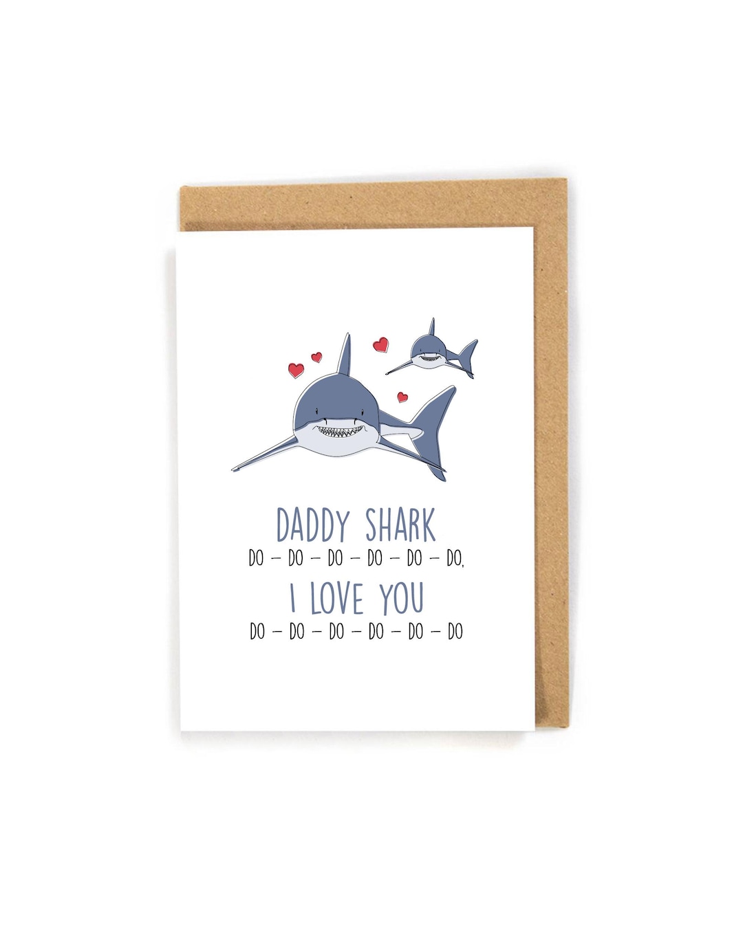 Baby Shark Fathers Day Card, Fathers Day Card for Shark Lover, Cute ...