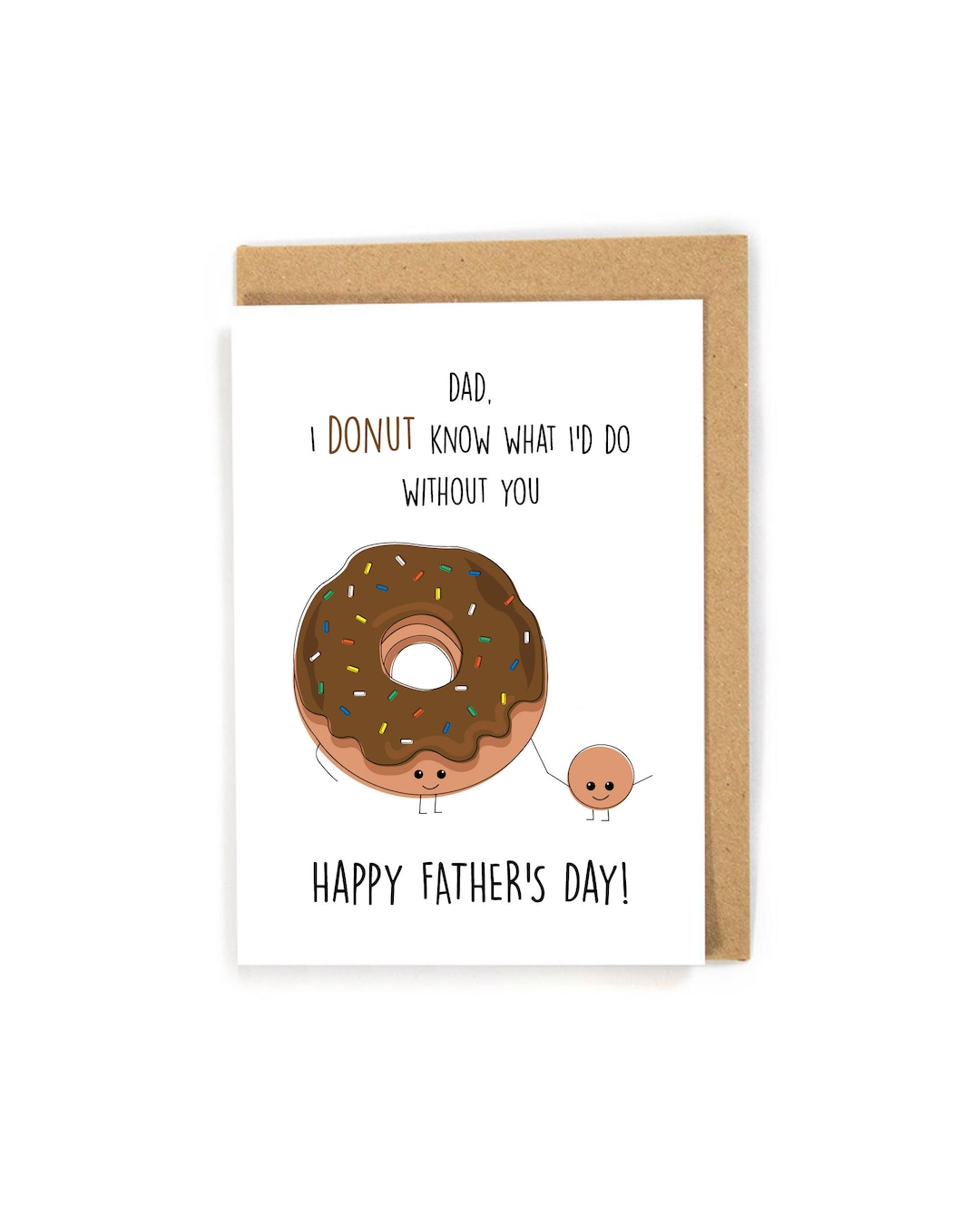 Father's Day Card, Donut Father's Day Card, Cute Father's Day Card, Pun ...