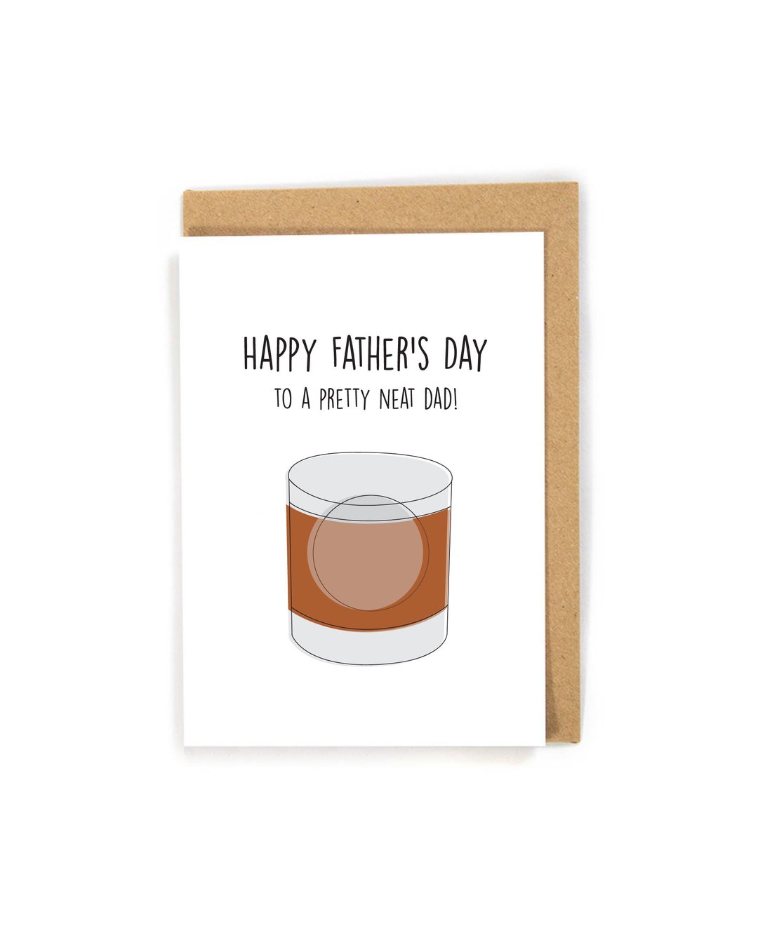 Neat Drink Father's Day Card, Happy Father's Day Card, Alcohol Father's ...