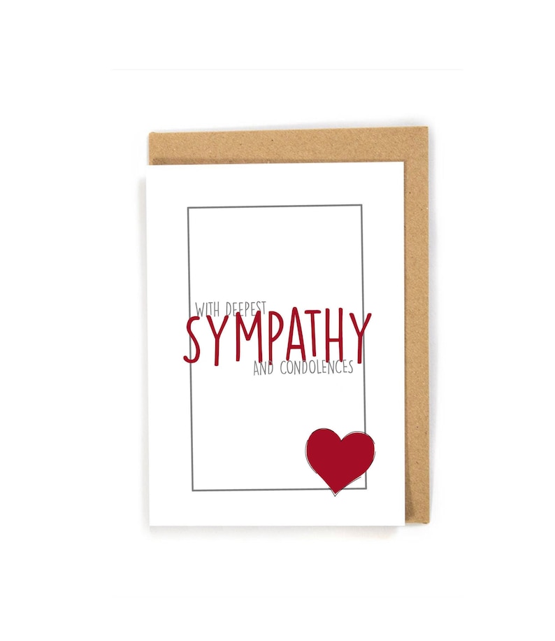 Sympathy Card, Simple Condolence Card, Custom Sympathy Card, Sympathy ...