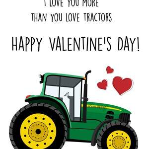 Valentine's Day Card Tractor Valentine's Day Card | Etsy