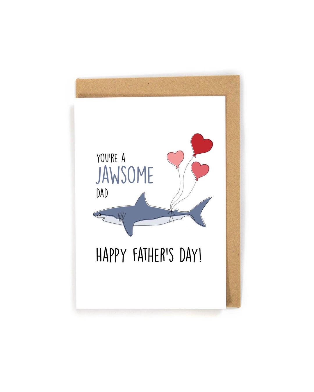Shark Fathers Day Card, Fathers Day Card for Shark Lover, Nautical ...