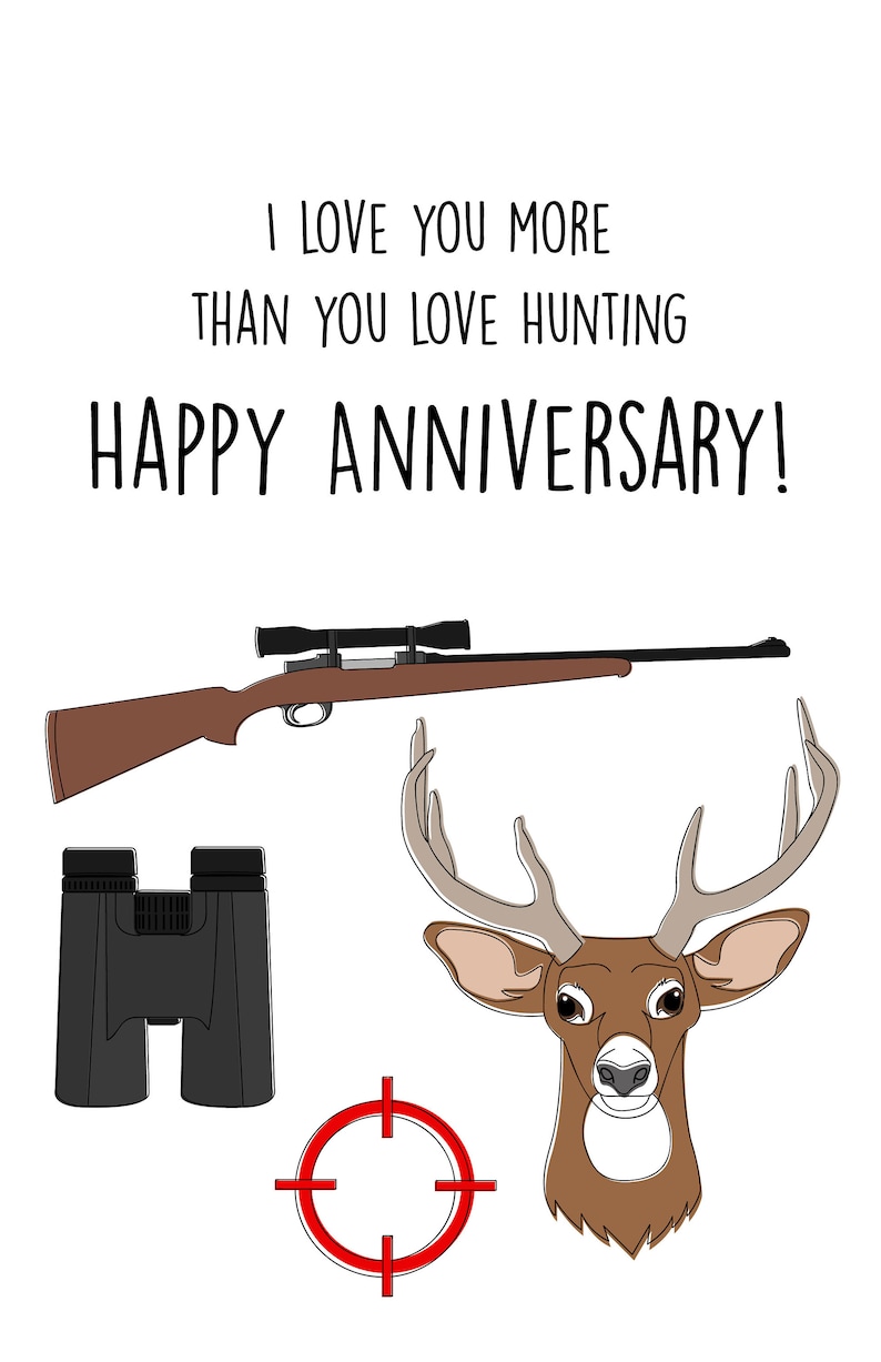 Hunting Anniversary Card Anniversary Card for Hunter Redneck | Etsy