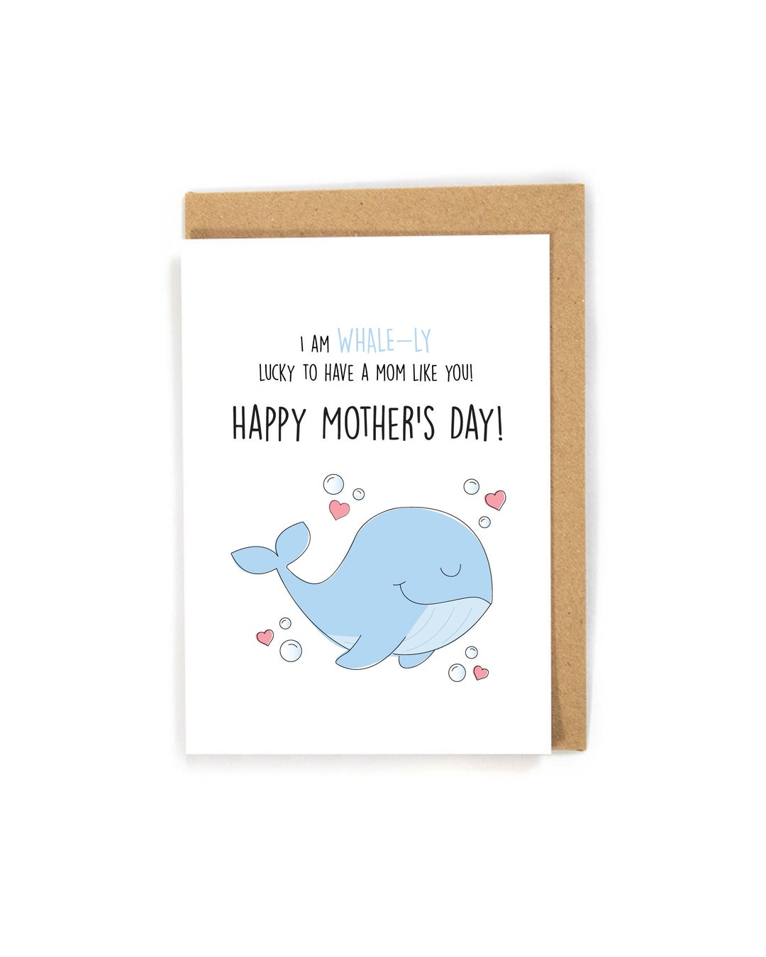 Whale Mother's Day Card, Cute Mother's Day Card, Mother's Day Card From ...