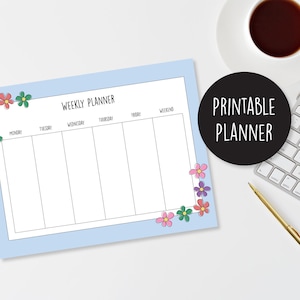 Digital Download Planner, Printable Weekly Planner, Weekly Planner ...